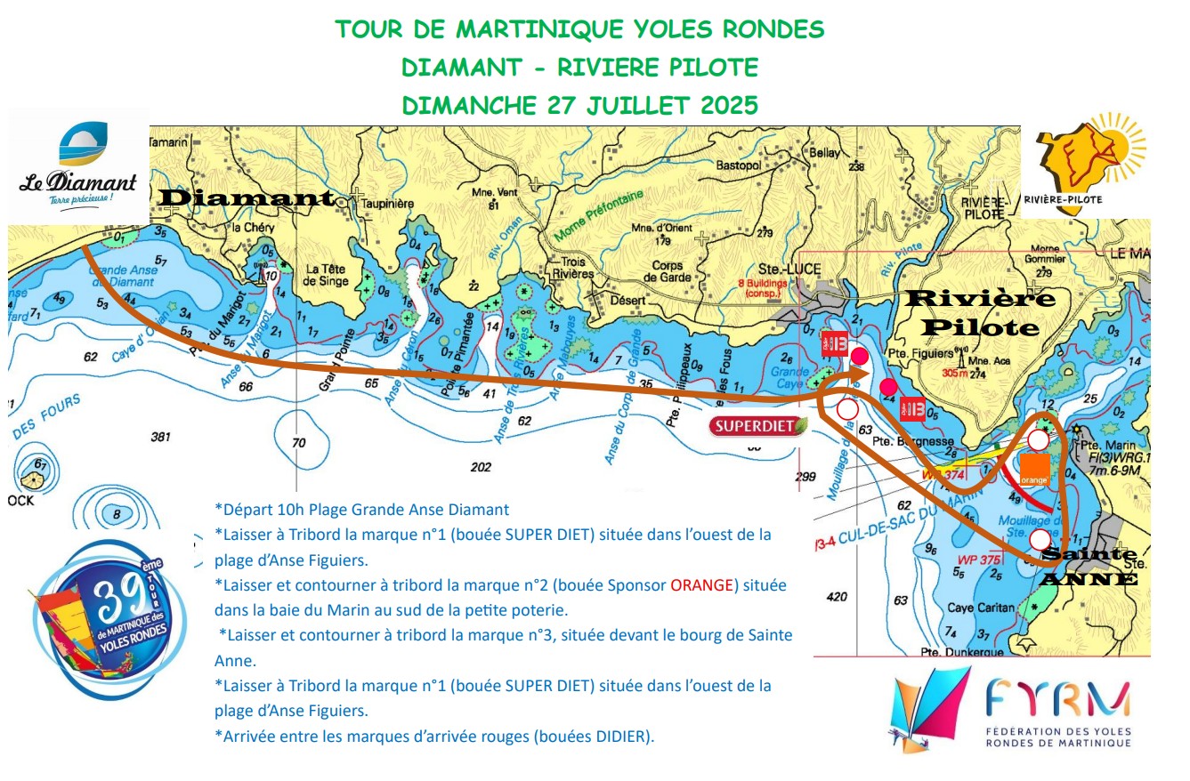 Tour des yoles 2025, 1ère étape : Diamant / Rivière-Pilote